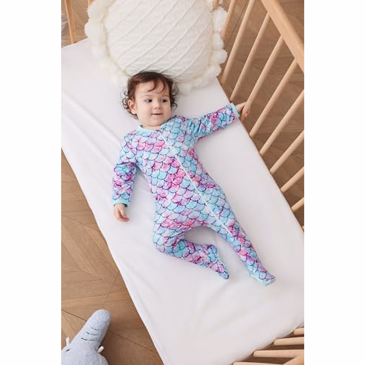 UNIFACO Baby Girl Sleepers Footed Pajamas 0-3 Months Infant One Piece Footie Romper Toddler Mermaid Outfit