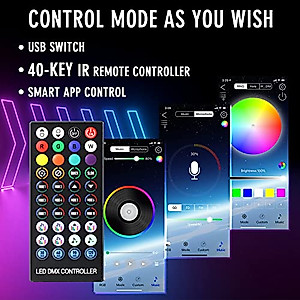 NICEMOVIC LED Light for PS5 Console, Playstation 5 LED Lights DIY Decoration Accessories, Game Sound/Music Sync, RGB 8 Colors 400 Lights Effects with USB/APP Control and 40Key IR Remote