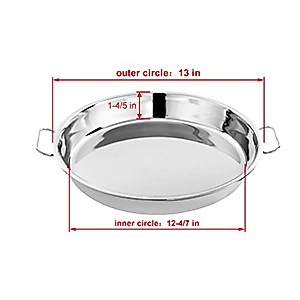 lxkj Stainless Steel Drip Pan, Perfect for Big Green Egg, Kamado Joe Classic Joe, Acorn & Weber Grills & Smokers, Baking Tray, Salad Plates, 13" Diameter Round, Reusable and Easy to Clean