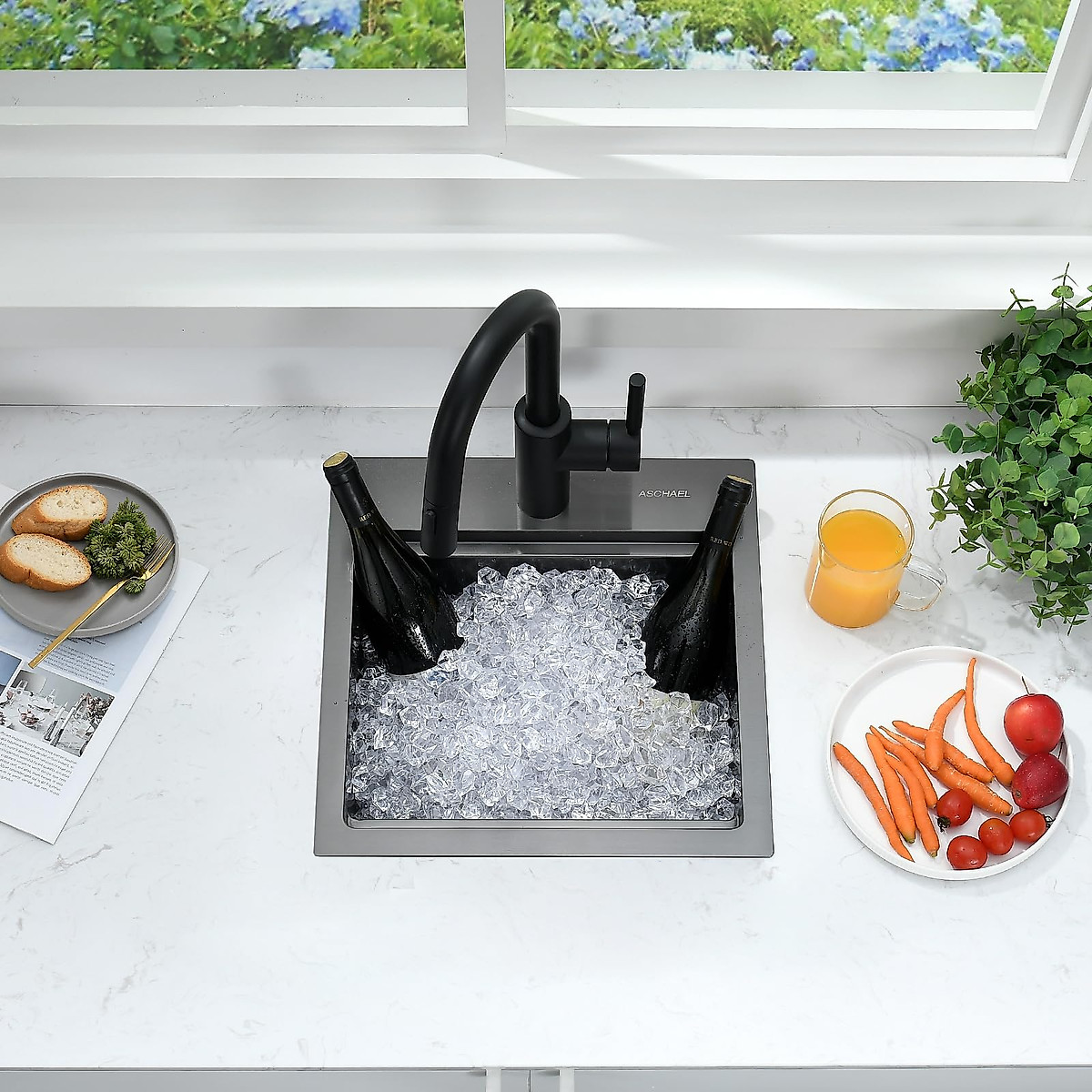 24 Inch Undermount Kitchen Sink, 24x19 Stainless Steel Undermount Workstation Sink 16 Gauge Single Bowl 10 Inch Deep Undermount Sink with Accessories