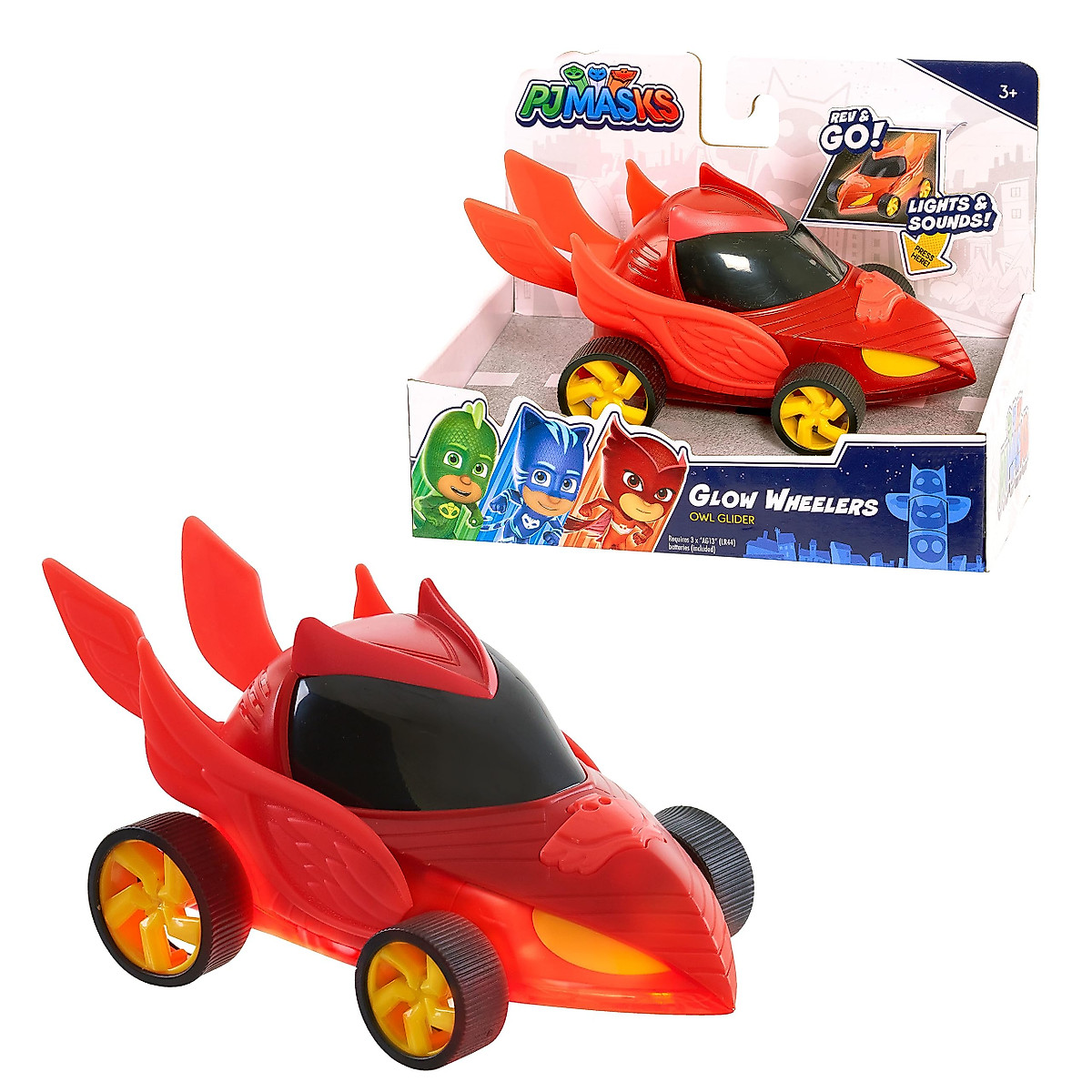 PJ Masks Glow Wheelers Owl Glider, Kids Toys for Ages 3 Up by Just Play