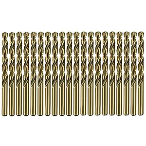 Cobalt Drill Bit Set 20Pcs 3/32 inch HSS Co M35 Twist Jobber Length Drill Steel Metal Iron