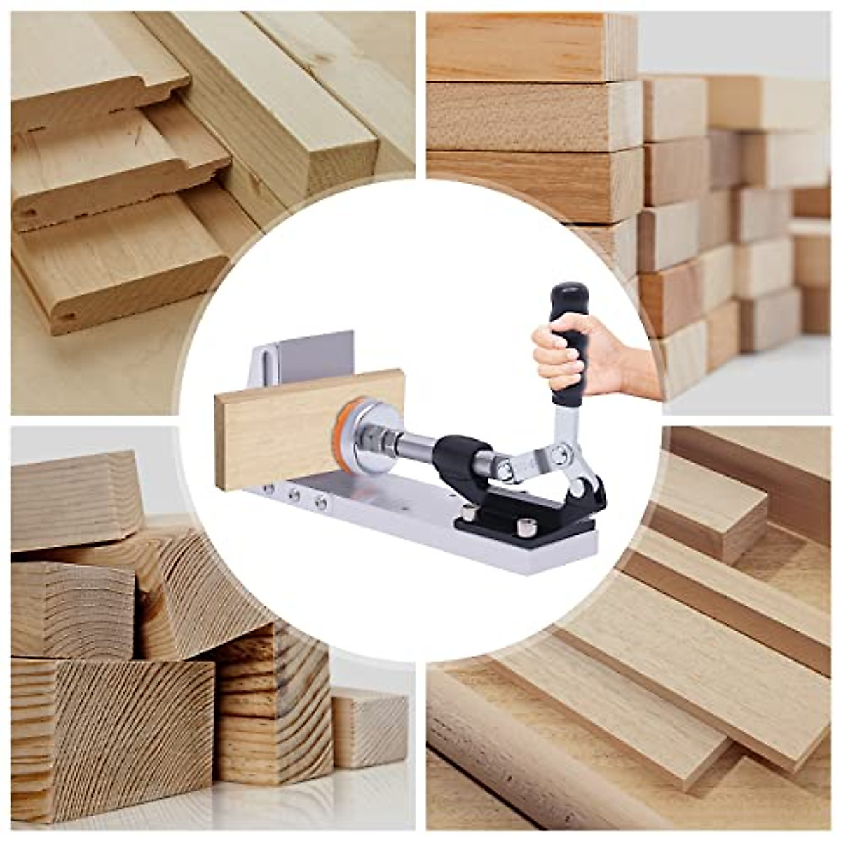 LYNICESHOP Pocket Hole Jig Kit, Pocket Hole Jig Drill Guide Master Kit Woodworking Joinery System Screw Set Portable Wood Pocket Hole Screw Clamp System Wood Guides Joint Angle Tool