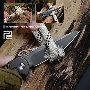 ARTISANCUTLERY Artisan Cutlery Hoverwing Pocket Folding Knife ATZ-1801P, Tactical EDC Knife with Stonewash D2 Blade and Steel Handle for Men Outdoor Hiking Camping Survival Hunting