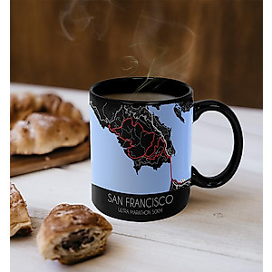 Ultra Marathon 50KM San Francisco Gifts and Souvenirs - Unique Drinkware - Ultra Marathon 50KM Race Memento - 11oz Black Ceramic Mug