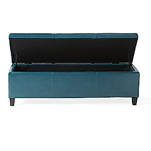 Christopher Knight Home Glouster PU Storage Ottoman, Teal 17. 50D x 51. 25W x 16. 25H