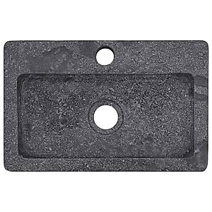 Wall-mounted Sink Gray 15"x9.4"x2.6" Marble,Marble WallMounted Sink: Modern Elegance for Your Bathroom or Washroom Bath Fixtures，Bathroom Sinks