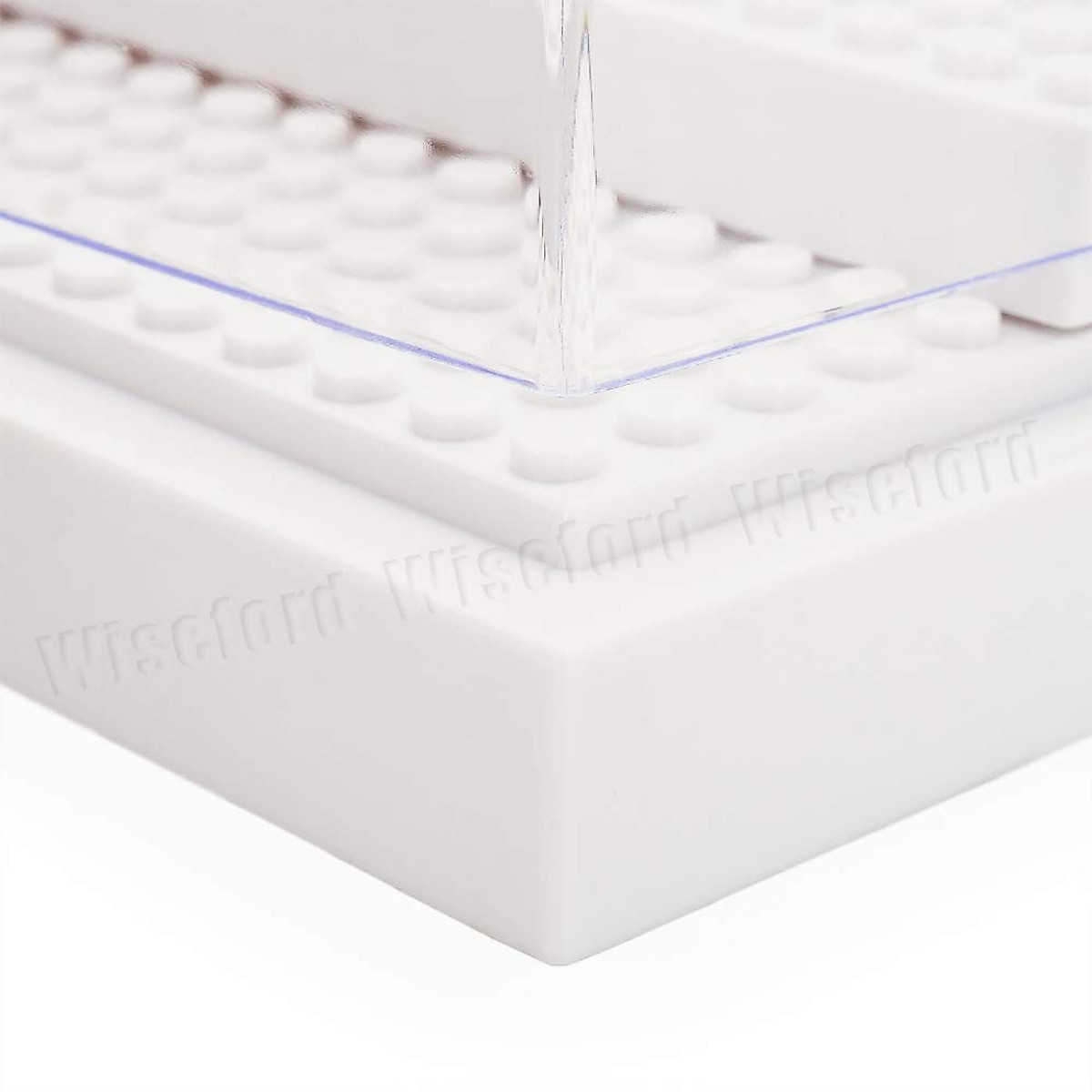 Tingacraft Acrylic Display Case (9.5 x 6.1 x 5.1 inch) Clear Box for Minifigures, White