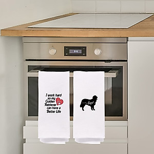 NEGIGA Golden Retriever Kitchen Towels 16x24 Set of 4, Golden Retriever Gifts for Women, Gifts for Golden Retriever Lovers, Golden Retriever Mom Gifts, Golden Retriever Dish Towel Hand Towel
