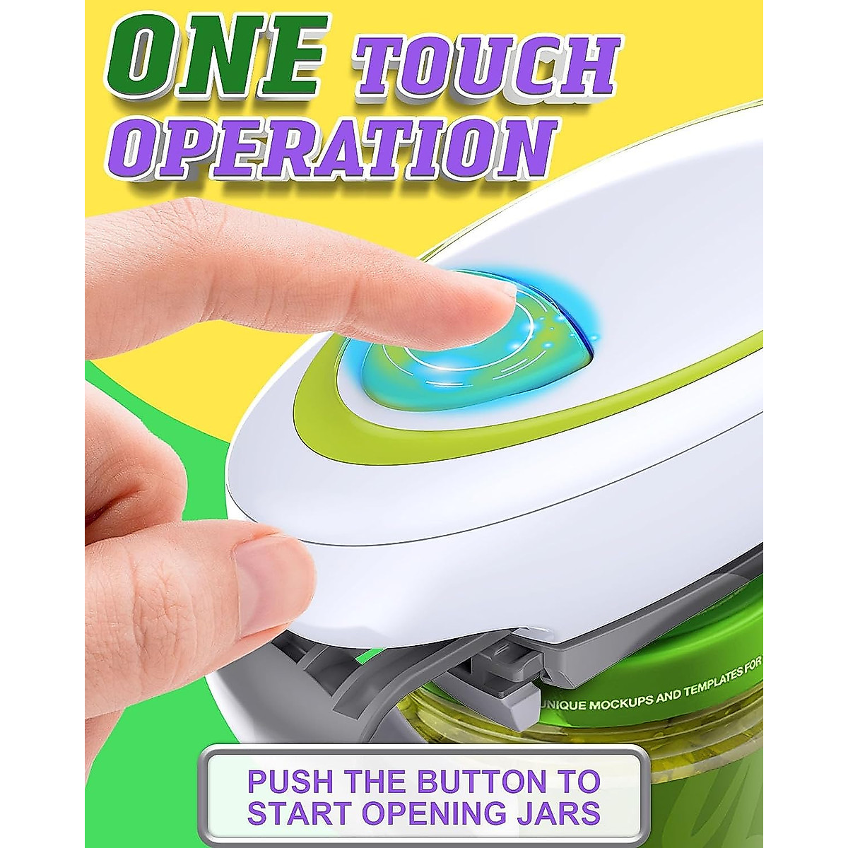 Electric Jar Opener for Weak Hands, Automatic Jar Opener for Seniors with Arthritis, Strong Tough & Easy One Touch Bottle Opener for Arthritic Hands