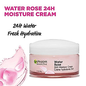 Garnier SkinActive 24H Moisture Cream with Rose Water and Hyaluronic Acid, Face Moisturizer, For Normal to Dry Skin, 1.7 Fl Oz