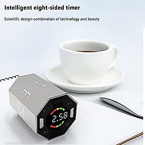 Digital Kitchen Timer, Desk Timer Cube,desktop timer,5 Volume Levels, Visual Timers LCD Display Magnetic Countdown Countup Timer for Kitchen, Homework, Exercise, Game, Baking, Meditation, USB Charging