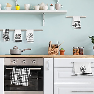 Patelai 6 Pieces Farm Animal Kitchen Towels, Farmhouse Rooster Cow Dish Cloths Hand Towels for Home Kitchen Dish Towels