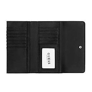 GUESS Factory Women's Logo Quilted Logo Print Trifold Slim Wallet Clutch Bag