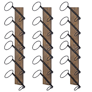 Taprion Wine Rack Wall Mounted, Wood Wall Wine Rack for 6 Wine Bottles, A Stylish and Space-Saving Wine Rack for Kitchen, Dining Room, Home Bar, Wine Cellar (6 Wine Bottles)