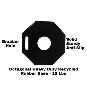 CJ Safety (Pack of 3 Sets) 45" Orange Delineator Post Cone with 10 lbs. Rubber Base, 2 Reflective Bands (Set of 3 (Post & Base))