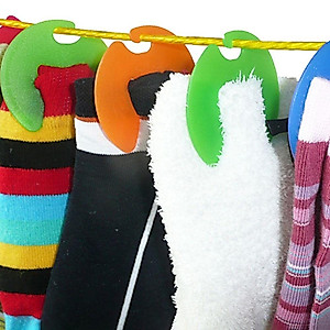 12PCS Sock Holder Rings,Multipurpose Small Clothespins Sock Clips Sock Holder Rings Sock Organizers