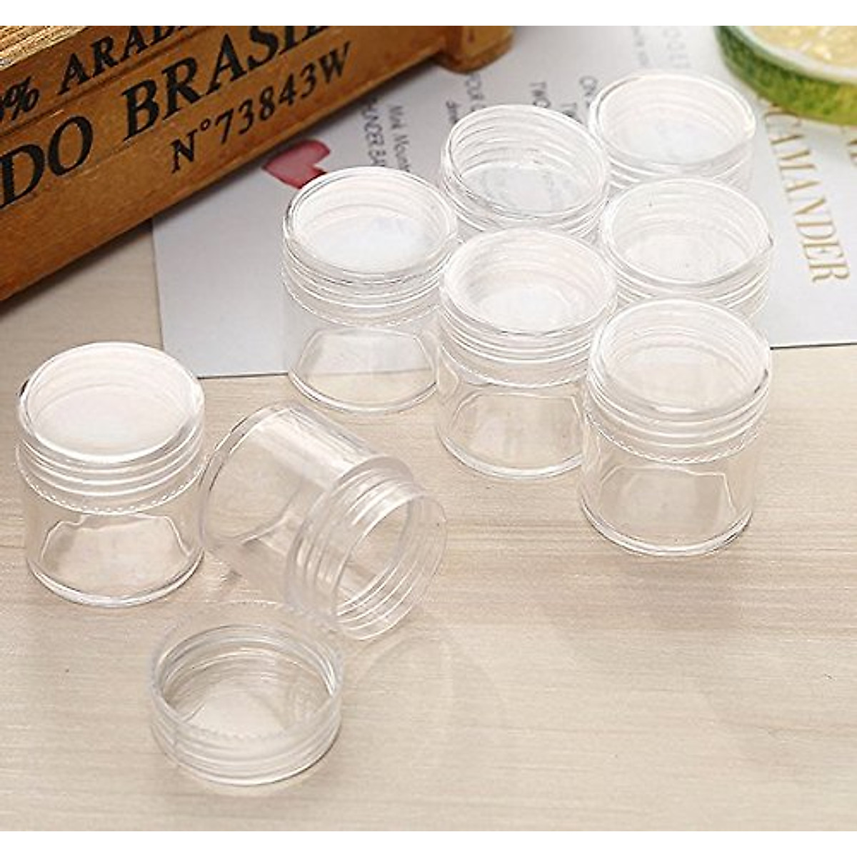 WOIWO 10PCS Clear Plastic Slime Storage Favor Jars Plastic Containers for Beauty Products, DIY Slime Making or Others (6g)
