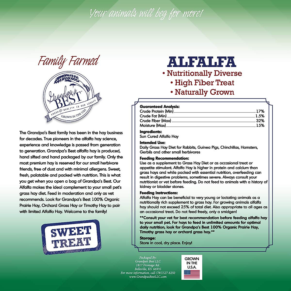 Grandpa's Best Alfalfa Hay, 40 oz