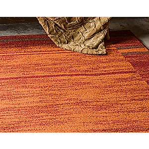Unique Loom Autumn Collection Modern Contemporary Casual Abstract Area Rug, Rectangular 5' 0 x 8' 0, Terracotta/Burgundy Border