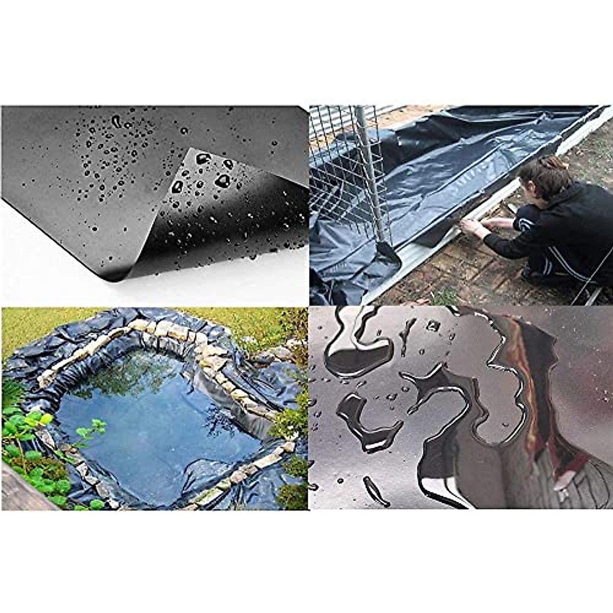 13X10 Ft Pond Liner 20Mil Flexible Liners Water Garden Fish Pond Liner Elasticity LDPE Pound Skins