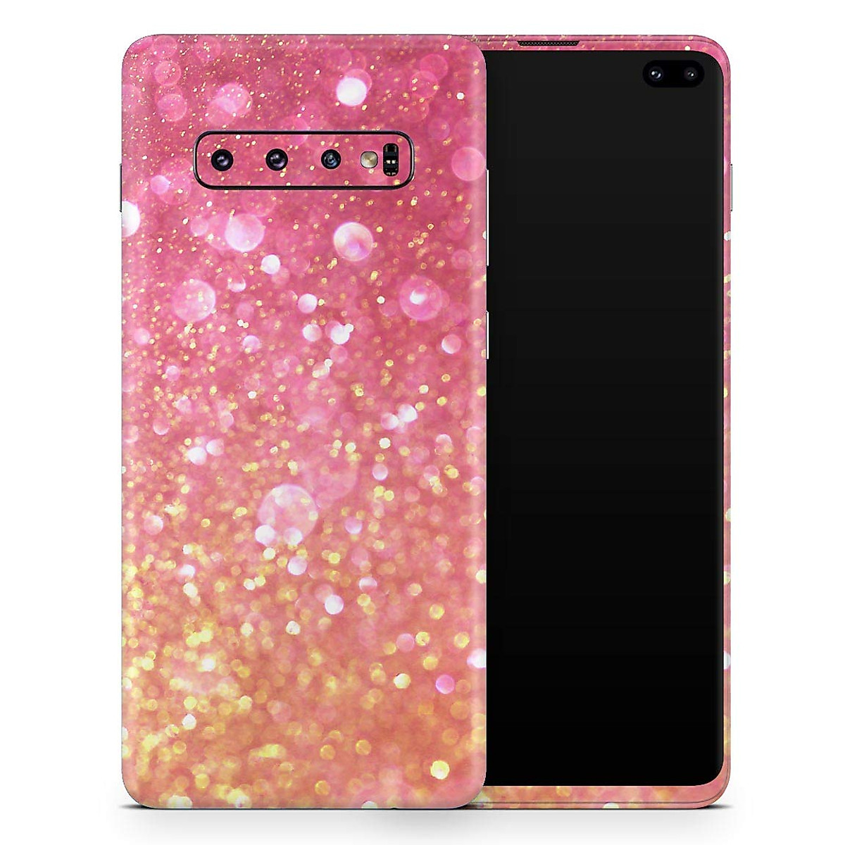 DesignSkinz Unfocused Pink and Gold Orbs Protective Vinyl Decal Wrap Skin Cover Compatible with The Samsung Galaxy S20 (Screen Trim & Back Glass Skin)