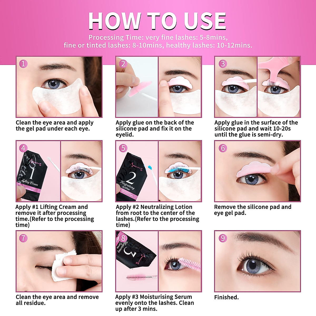 Beauty7 Upgraded Lash Lift Kit Eyelash Extension Kit Lash Perm Kit Eyelash Lifting Lash Curling Semi-Permanent Curling Perming Wave Professional Salon at Home (Lash Kit 5 Packs)