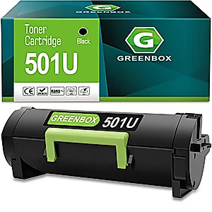 GREENBOX Remanufactured 501U High-Yield Toner Cartridge Replacement for Lexmark 50F1U00 501U for MS610dn MS610 MS510 MS510dn MS610de MS610dtn MS610dte Printer (20,000 Pages, Black, 1-Pack)