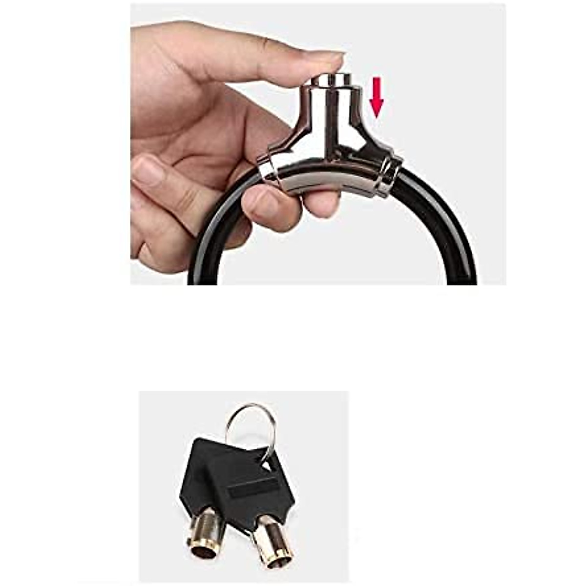 Bicycle Lock Portable Mini Ring Lock Anti-Theft Steel Cable Lock, Suitable for Mountain Road Bike Riding Equipment Accessories(Color:Blue)