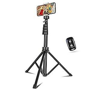 Sensyne 67" Phone Tripod & Selfie Stick, Extendable Cell Phone Tripod Stand with Wireless Remote and Phone Holder, Compatible with iPhone Android Phone, Camera