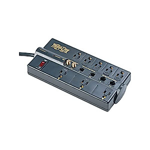 Tripp Lite Tlp810net Surge Suppressor 8 Outlets 10 Ft Cord 3240 Joules Black Trptlp810net