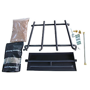 Americangaslogs 18"-30" Burner Pan for Gas Fireplace Gas Fireplace Burner Gas Logs Propane Burner (18 inch Two Pipe)