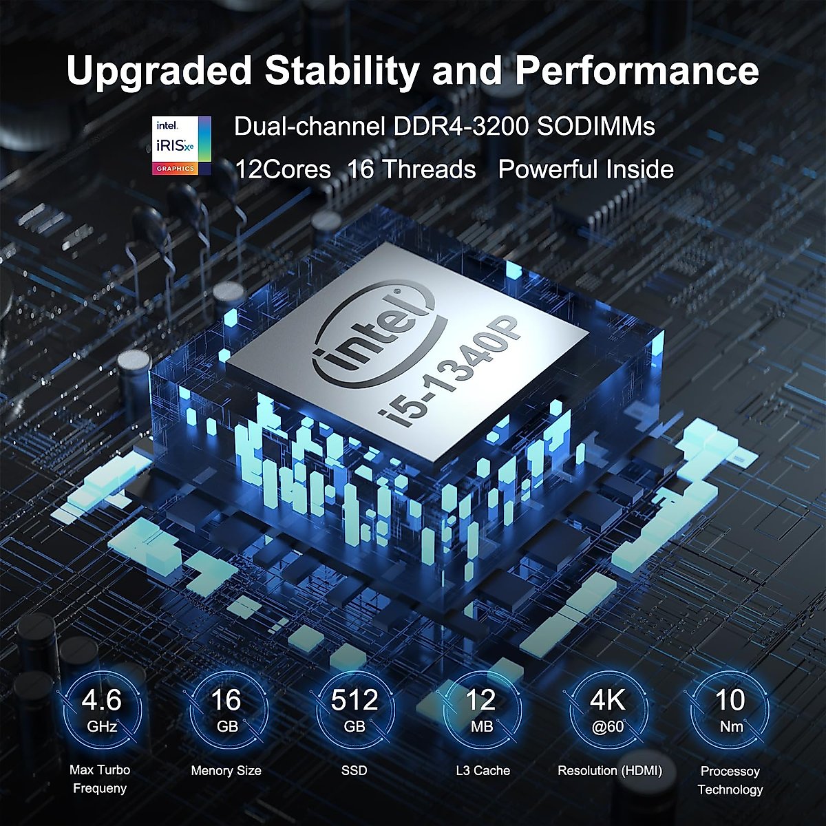 2023 Intel NUC 13 Pro,NUC13ANHi5 Versatile Mini PC 16GB RAM&512GB SSD with Core i5-1340 Processor (12Core&Up to 4.6GHz Turbo,Intel Iris Xe Graphics) Support 4K/WiFi6E/BT5.3/Win11 Pro preinstalled