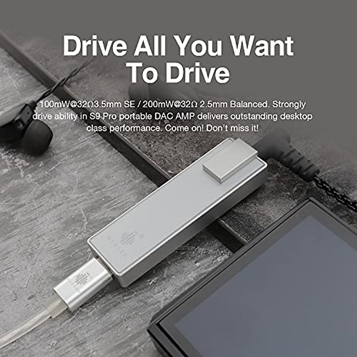 HIDIZS S9 PRO Balanced & Single-Ended Mini HiFi DAC & AMP, 768kHz/32Bit, DSD512 Portable Audio Decoding Amplifier for iPhone iPod Android PC with Windows/Mac OS/iOS/iPad OS System (Silver)