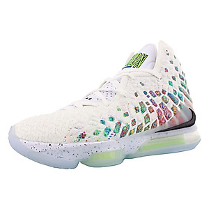 Nike Men's Lebron XVII Command Force Shoes, White/Black Multi-Color, 10