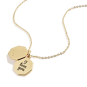 Alex and Ani Mother’s Day Adjustable Necklace for Women, I Love You Pendant, Shiny Gold Finish, 22.5 to 24.5 in - Mother's Day Gifts for Mom