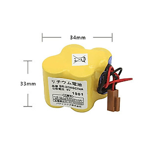 BAOBUTE 2pcs BR-2/3AGCT4A 6V 4400mAh Replacement Battery for FANUC A98L-0031-0025 CNC System with Brown Plug