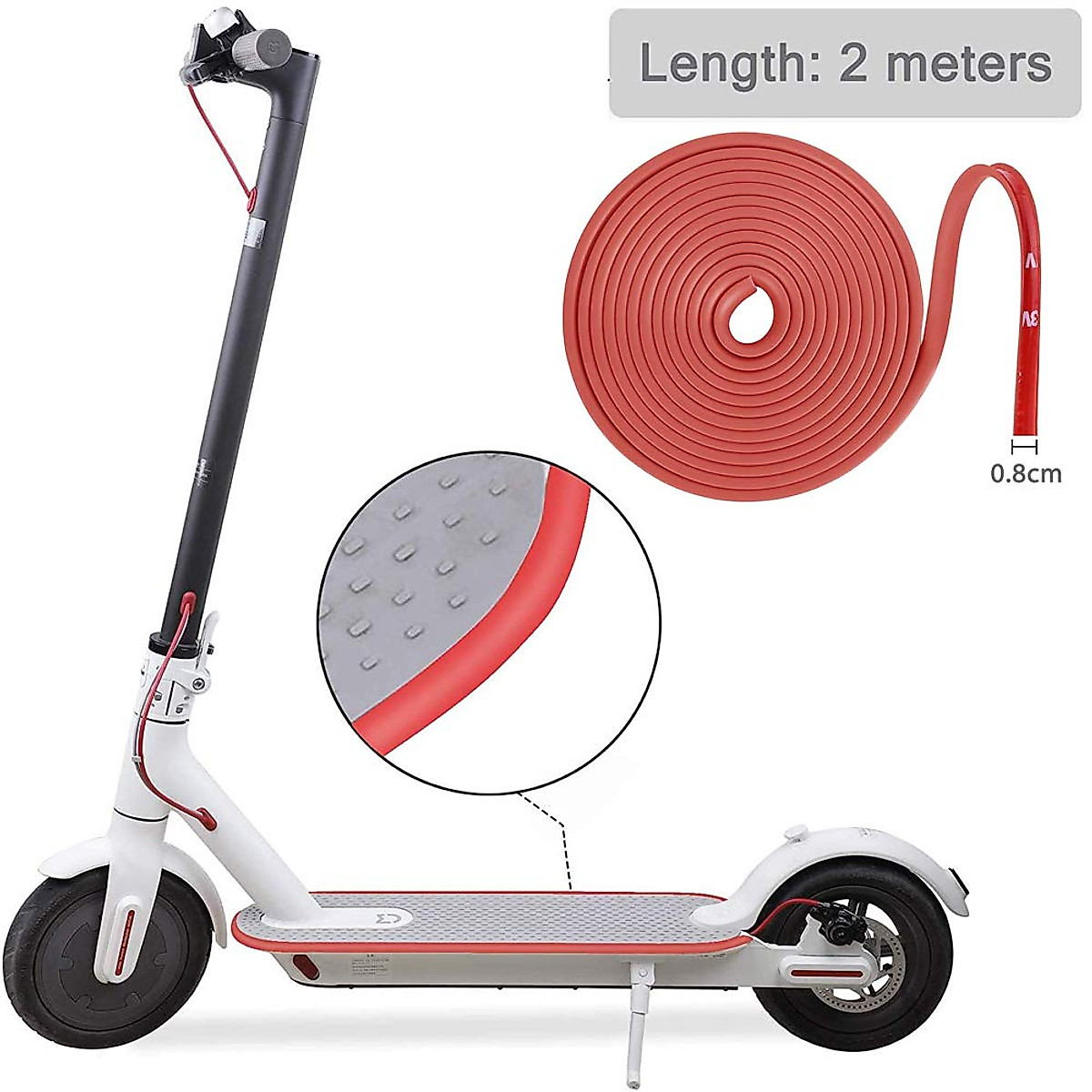 Chuancheng 4 Pack Silicone 3D Printed Protector Waterproof Accessory Kit for Xiaomi M365 / M365 Pro Electric Scooter Include 1 Dashboard Cover, 1 Anti-Collision Strip, 1 Line Pipe, 1 Hook Cover