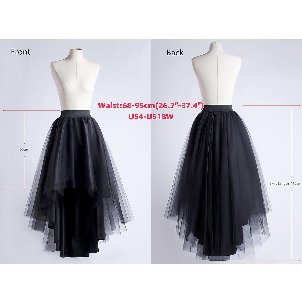 High Low Tulle Skirt Lace up Wedding Party Prom Cocktail Mesh Long Tulle Skirt for Women Pink
