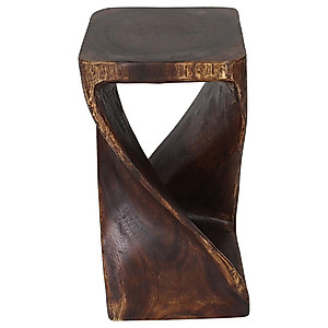 Haussmann® Original Wood Twist Stool 12 X 12 X 23 in High Mocha Oil