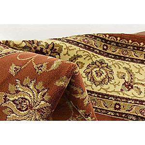 Unique Loom Voyage Collection Traditional Oriental Classic Intricate Design Area Rug, 9 ft 0 in x 12 ft 0 in, Terracotta/Ivory