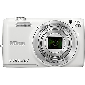 Nikon Coolpix S6800 Compact Digital Camera - White (16.0MP, 12x Optical Zoom) 3.0 inch LCD with Wi-Fi