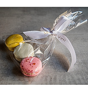 Yotelab Cellophane Bags, 7" x14" Clear Cellophane Treat Bags With Twist Ties, Cello Bags 100 PCS