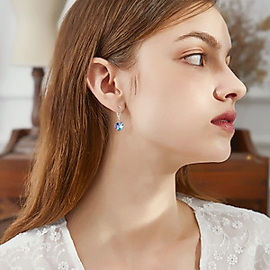 Sterling Silver Leverback Drop Earring with Austrian Crystal Hypoallergenic Heart Dangle Earrings for Sensitive Ears Jewelry Gift for Women