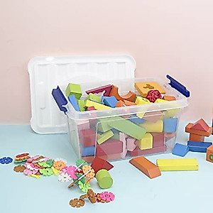 Joyeen 6 Quart Plastic Storage Boxes, 6 Pack Clear Storage Bins with Lids