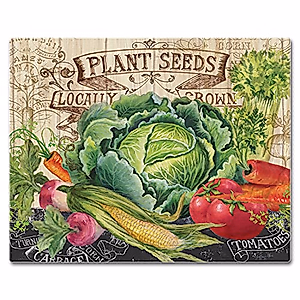 CounterArt Our Farm 3mm Heat Tolerant Tempered Glass Cutting Board 15” x 12” Manufactured in the USA Dishwasher Safe
