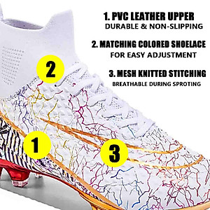 MEBAMY Big Boys' Soccer Shoes Outdoor Sports Soccer Training Men's Soccer Shoes