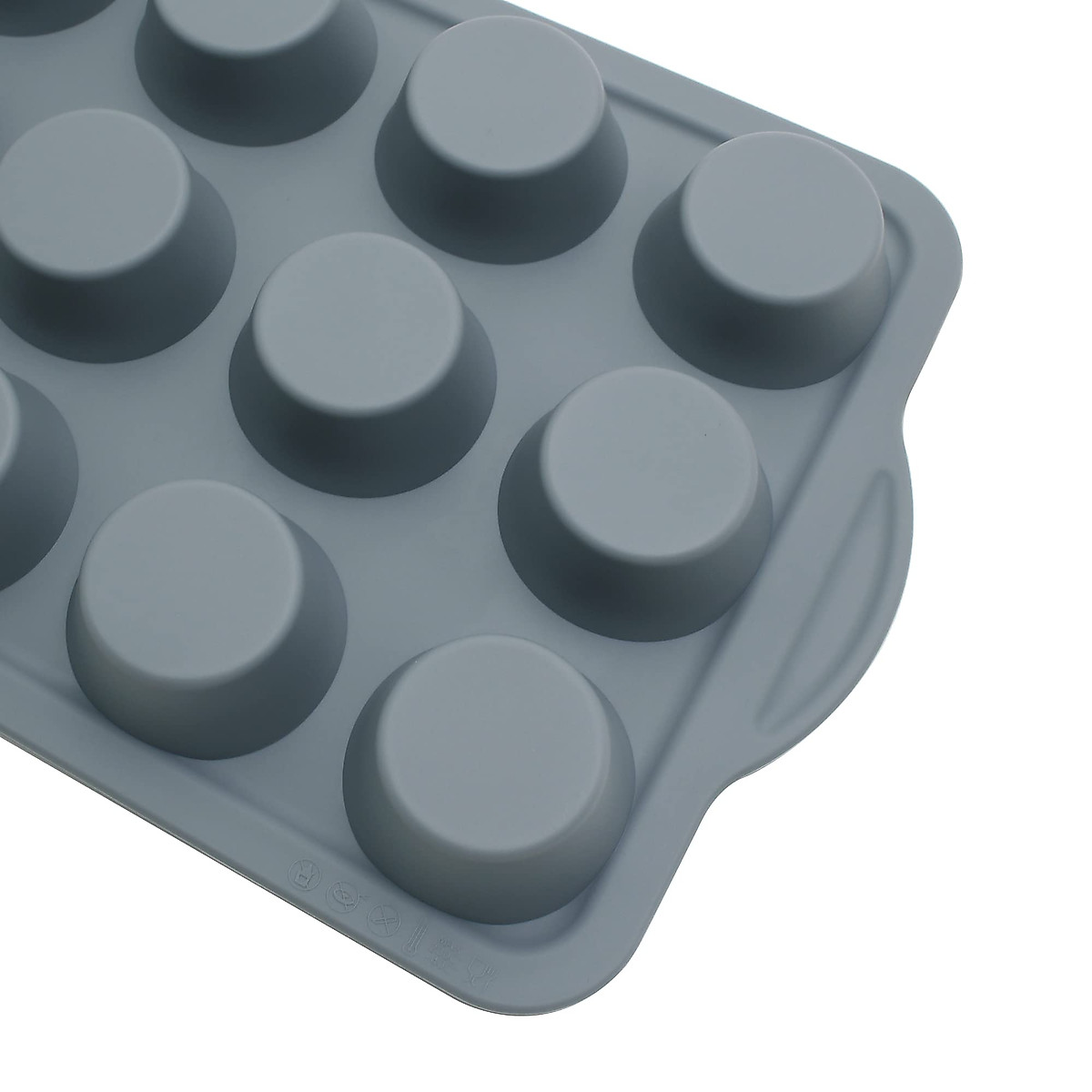 To encounter Silicone Muffin Pan, 2 Pack 12-Cup, Nonstick Baking Cups, BPA Free Cupcake Pan with Metal Reinforced Frame More Strength