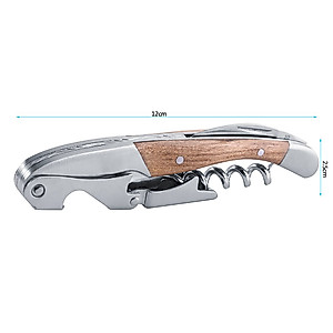 Wine Opener for Bar Restaurant Waiters, 3 in 1 Professional Wooden Handle Waiter Corkscrew Wine Key for Bartenders