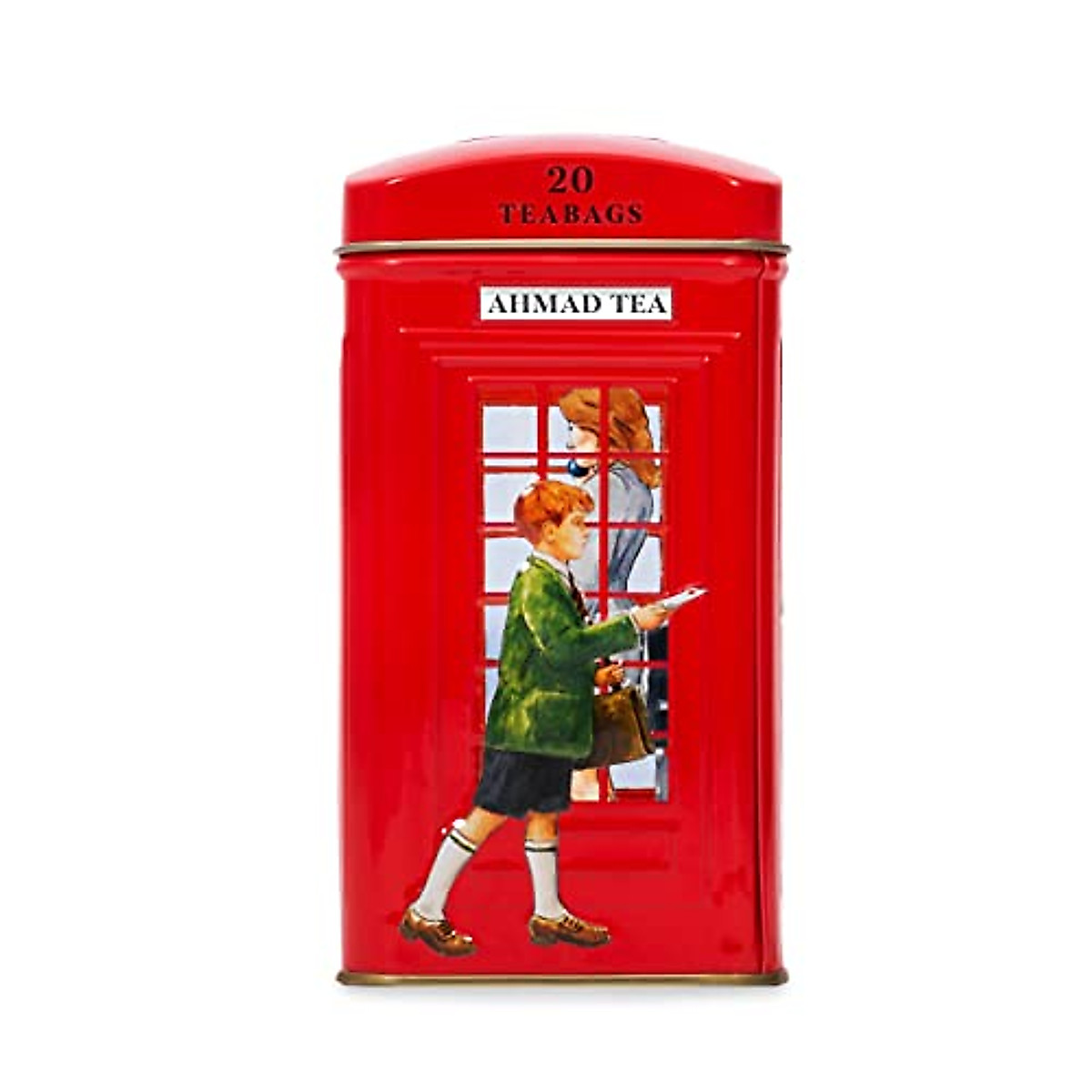 Ahmad Tea London Telephone Box Caddy Gift Tin, 20 Teabag, English Breakfast